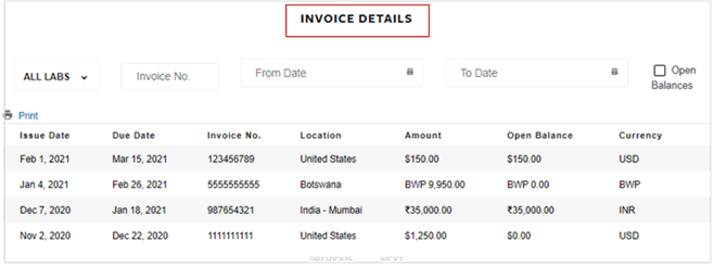 CLIENT PORTAL INVOICES BILLING